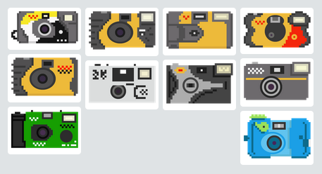 像素化相機圖解 (Illustrations Pixelated Camera) | 逍遙文工作室